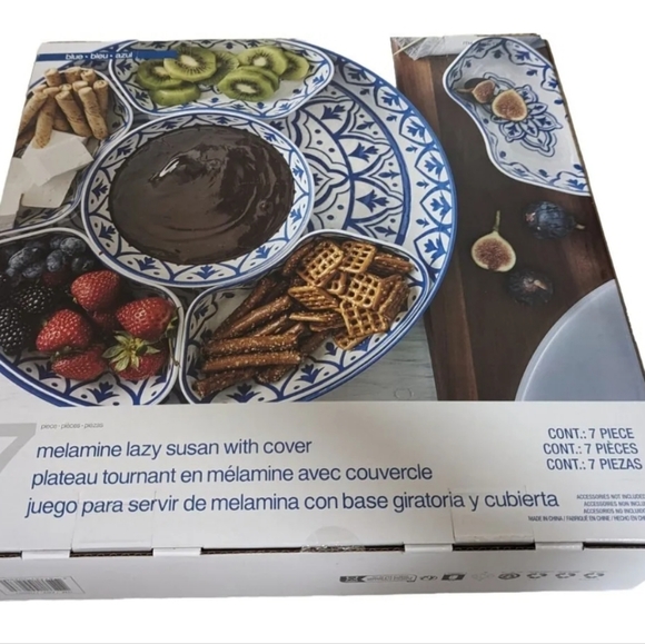 Melamine | Kitchen | 7 Piece Melamine Lazy Susan With Cover Divided ...